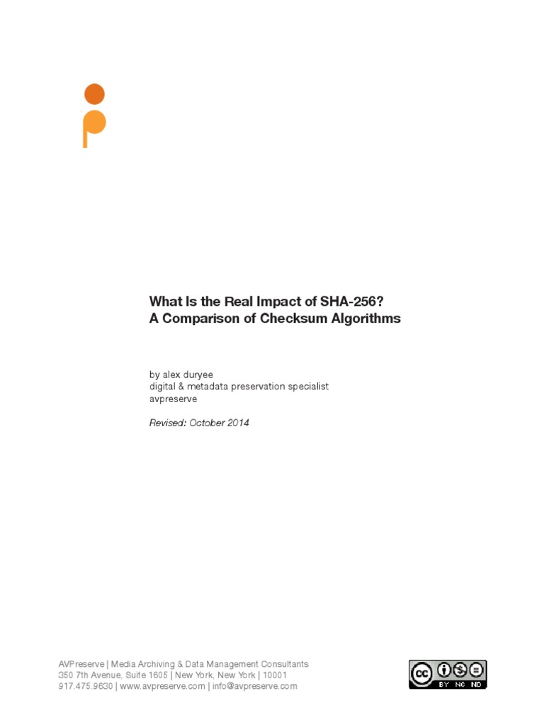 SHA-256 vs MD5: Checksum Performance Analysis | PDF | Central ...