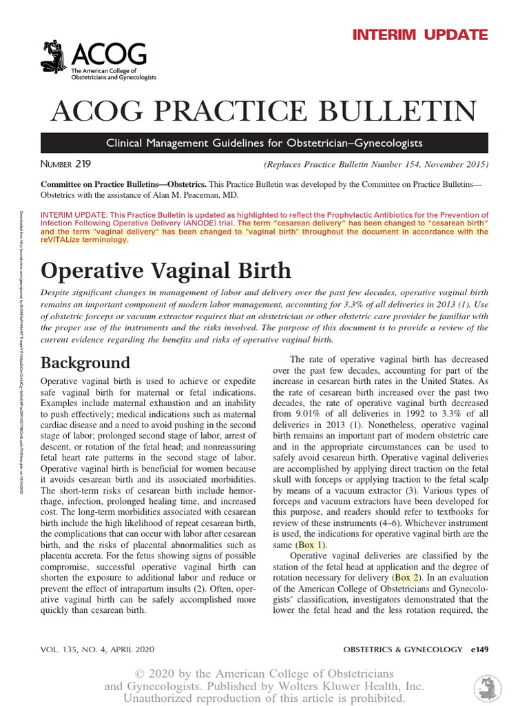 Acog Parto Vaginal QX PDF | PDF | Childbirth | Caesarean Section