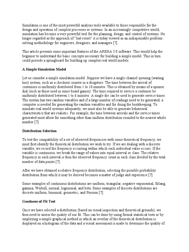 A Simple Simulation Model | Download Free PDF | Probability ...