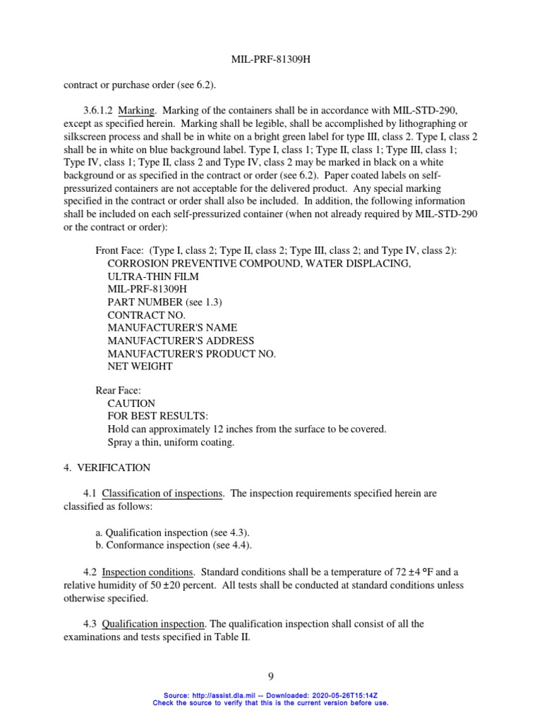 MIL-PRF-81309 REV. H - Part9 | PDF