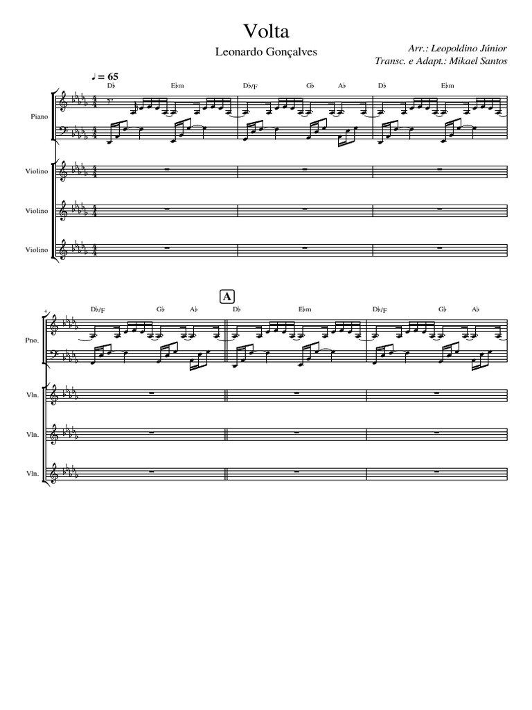 Volta - Leonardo Gonçalves-Partitura - e - Partes | PDF | Pitch (Music ...