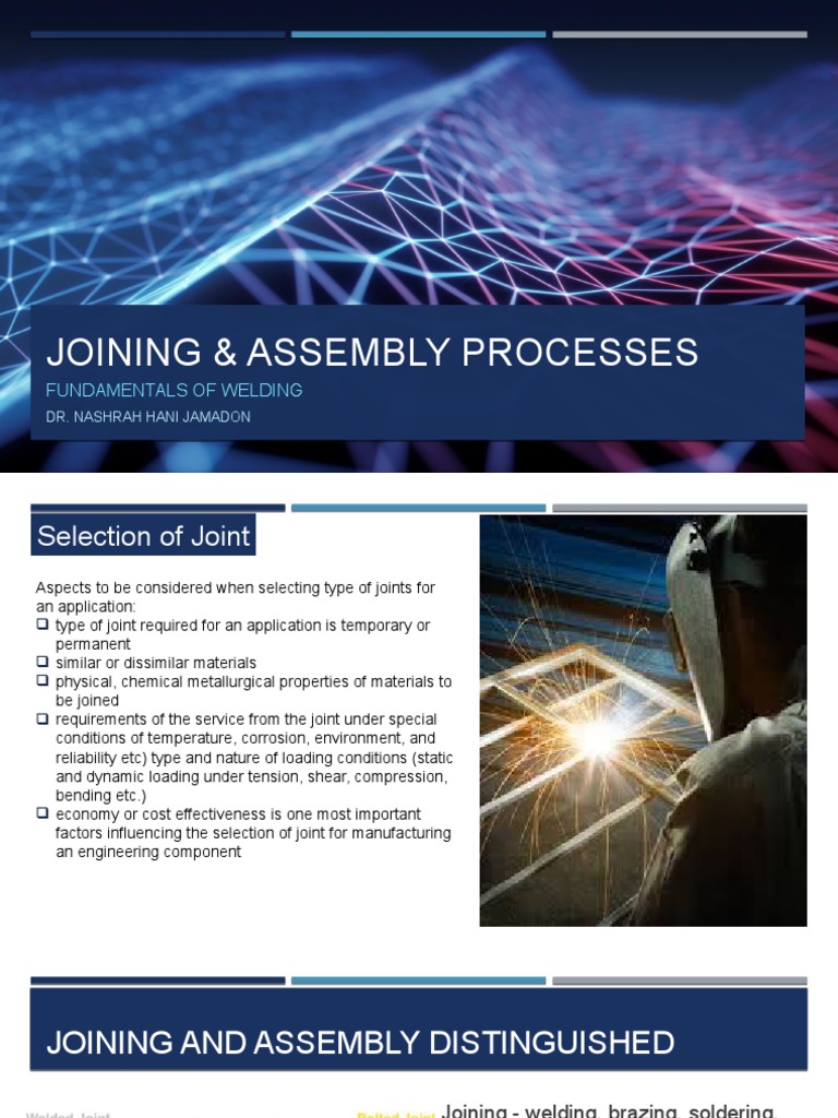 Joining & Assembly Processes: Fundamentals of Welding | PDF | Welding ...