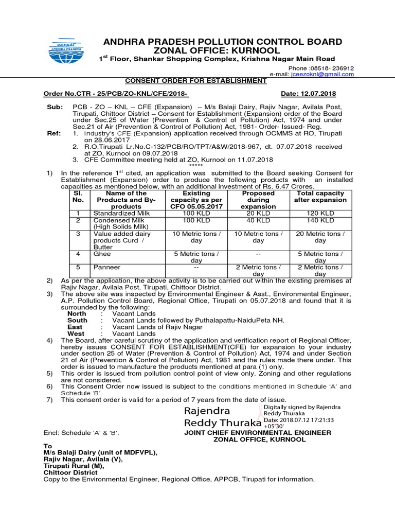 Andhra Pradesh Pollution Control Board Zonal Office: Kurnool | PDF ...