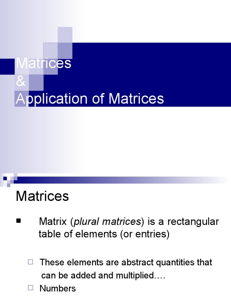 Matrices & Application of Matrices | PDF | Cryptography | Matrix ...
