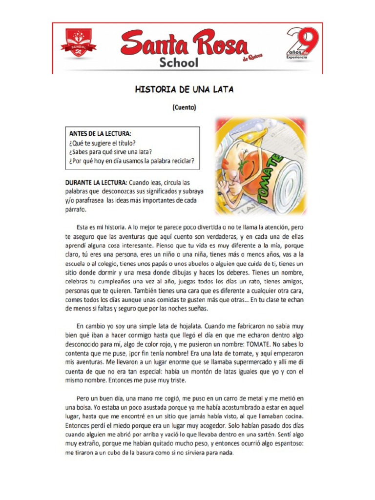 COMPRENSIÓN LECTORA - 5to Grado | PDF