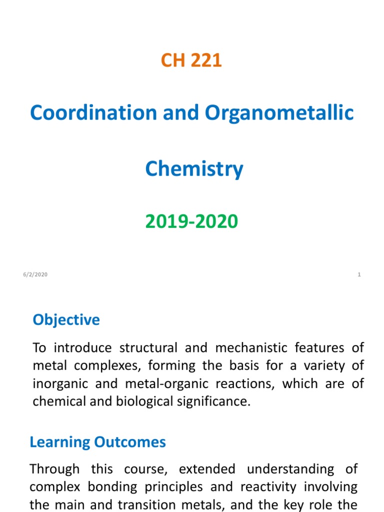 Introduction To Coordination Chemistry | PDF | Coordination Complex | Ion