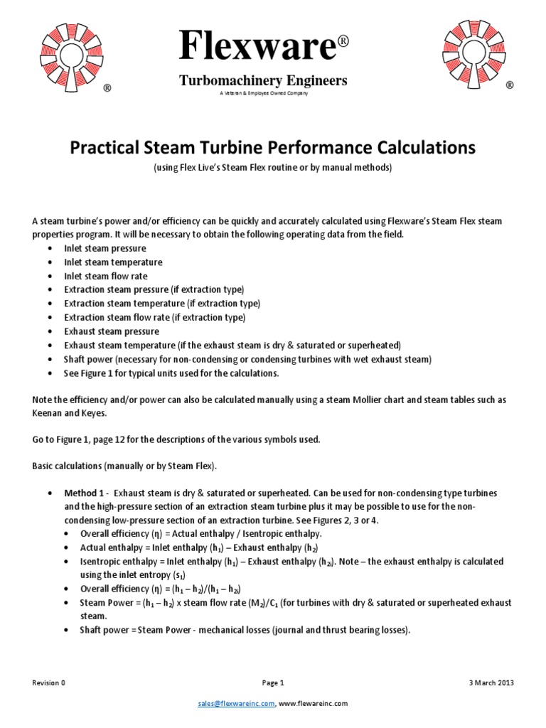 Flexware: Practical Steam Turbine Performance Calculations | PDF ...