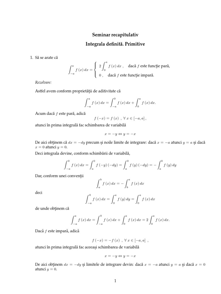 Seminarii Analiza Matematica Si Matematici Aplicate PDF | PDF