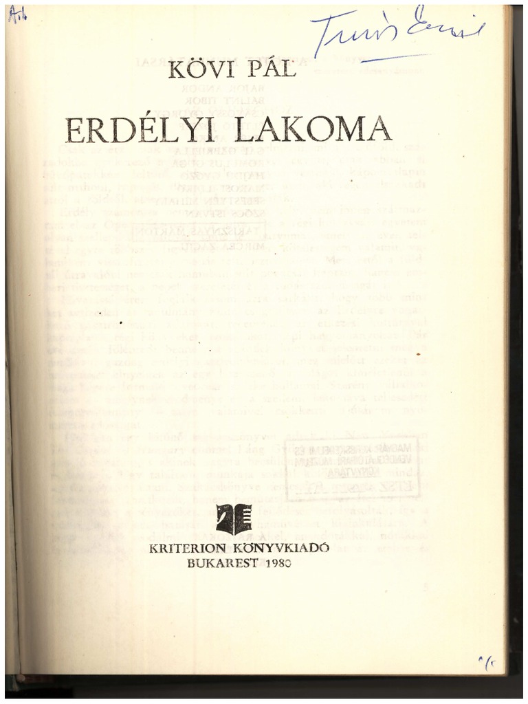 Kövi Pál Erdelyi Lakoma | PDF
