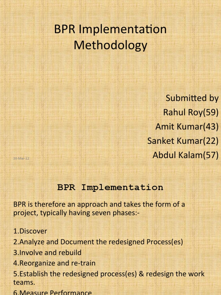 BPR Implementation Methodology Overview | PDF | Business Process | Business