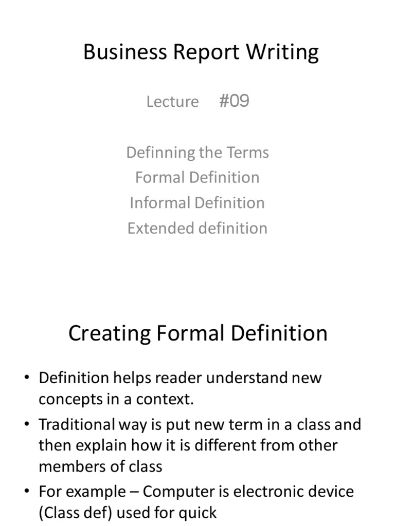 Defining Business Report Terms | PDF | Definition | Causality
