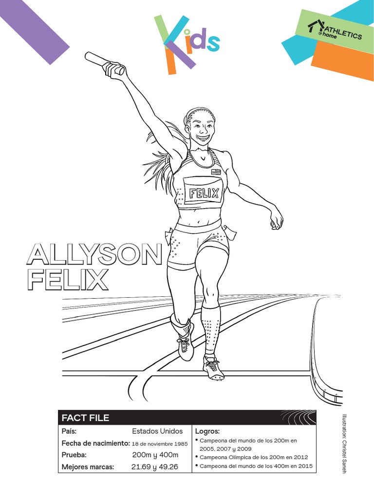 Colouring Pages Allyson Felix and Eliud Kip1 PDF | PDF