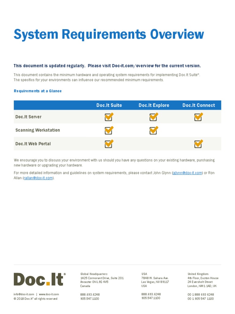 It System Requirements Overview 2019 | PDF | Firewall (Computing ...