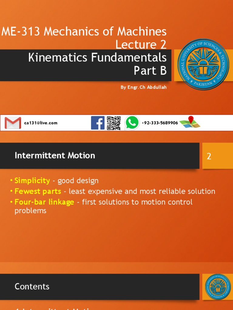 Lecture 3 - Kinematics Fundamentals - Part B | PDF | Equipment | Tools