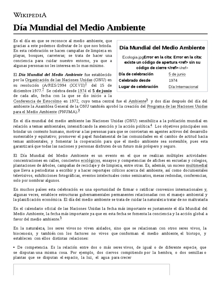 Día Mundial Del Medio Ambiente | PDF | Entorno natural | Naturaleza