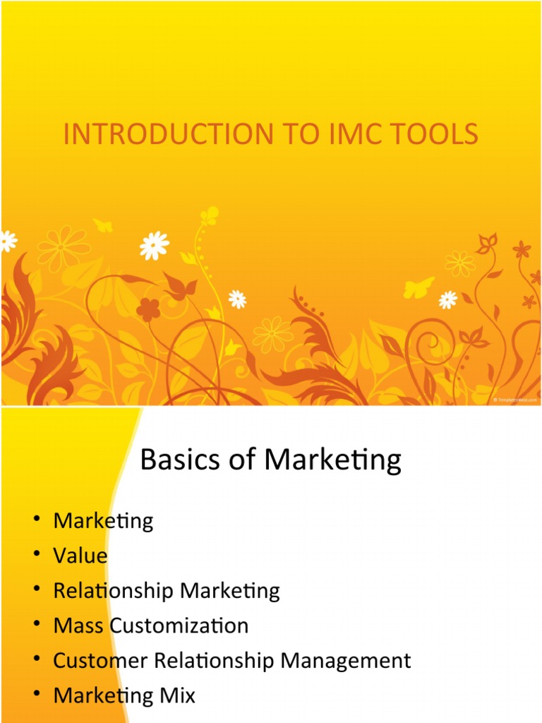 Introduction To Imc Tools | PDF | Marketing Communications | Marketing