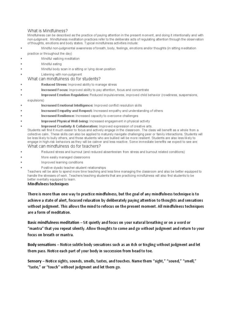 What Is Mindfulness | PDF | Mindfulness | Meditation