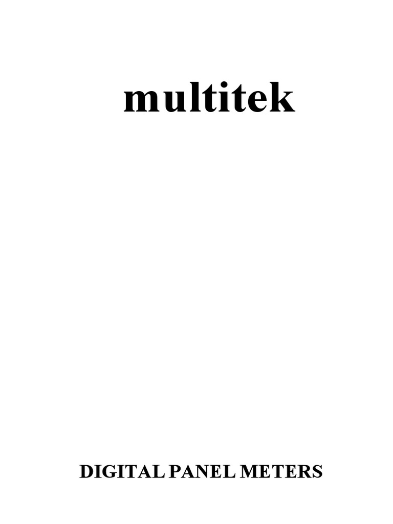 Multitek: Digital Panel Meters | PDF | Amplifier | Analog To Digital ...