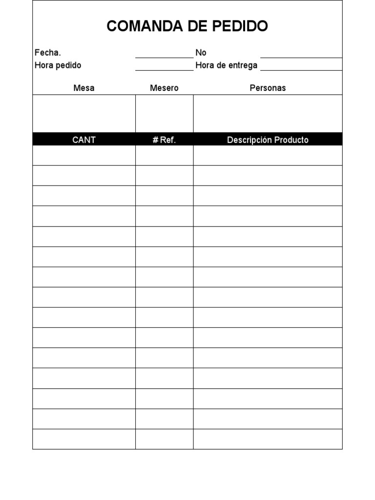Formato de Comanda de Pedido | PDF