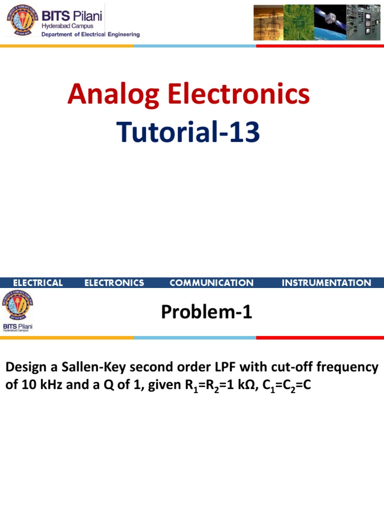 Tutorial - 13 | PDF | Electronic Filter | Electrical Engineering
