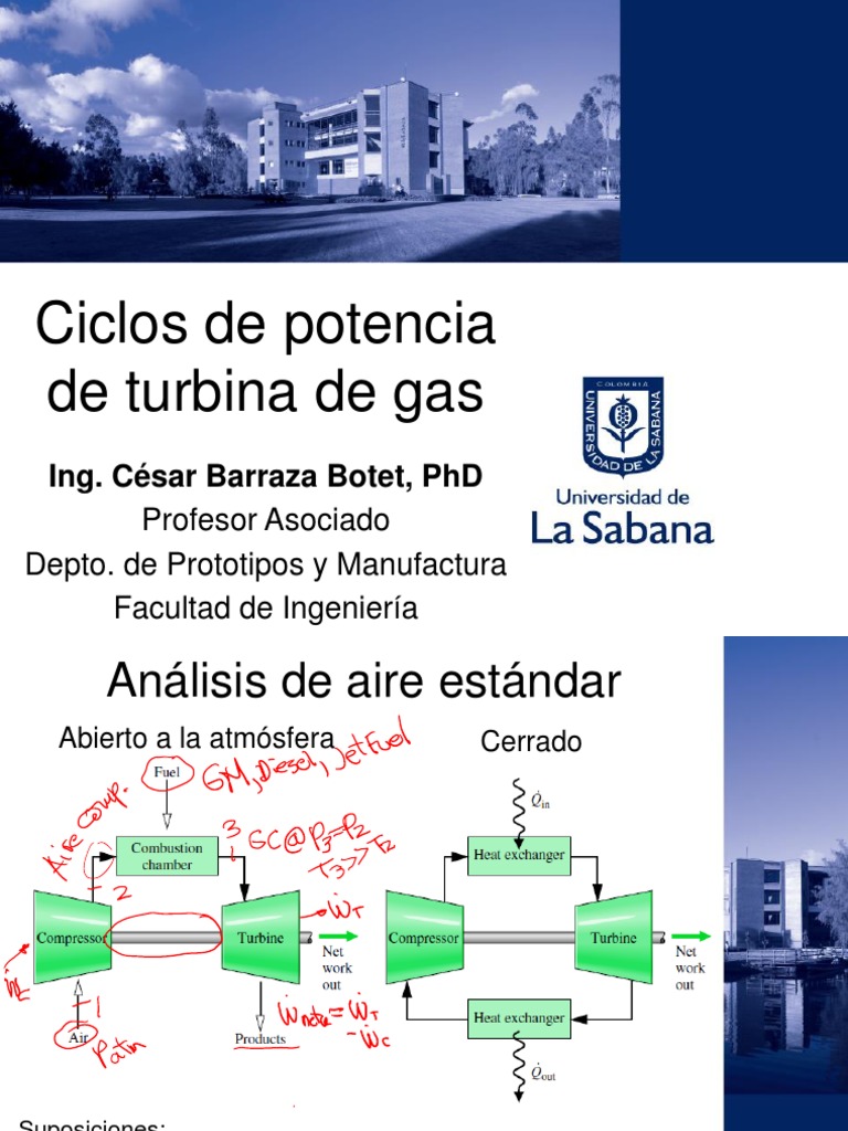 Ciclos de potencia en turbinas de gas | PDF | Turbina de gas | Gases