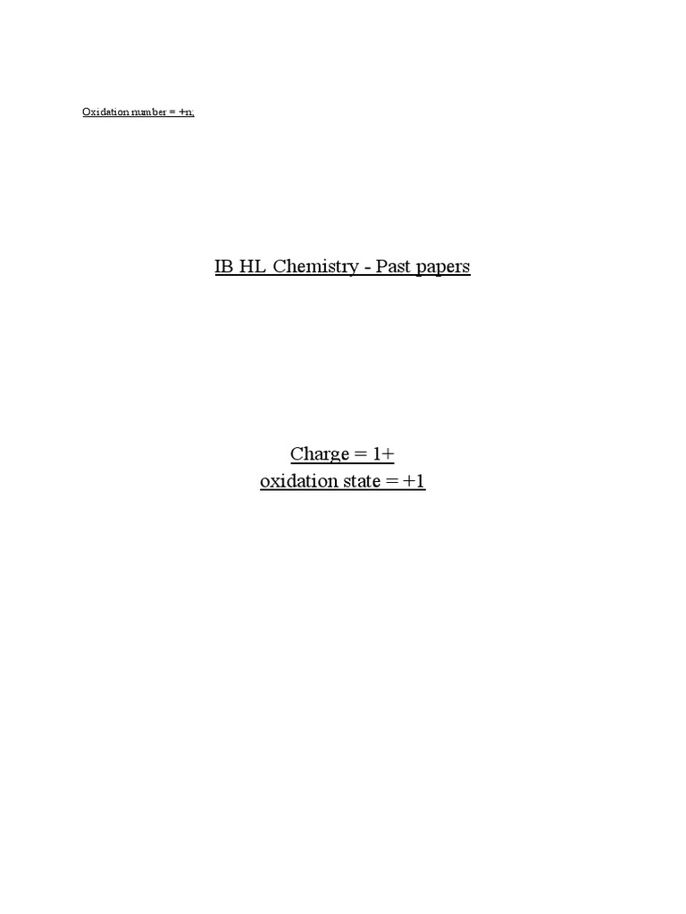 IB HL Chemistry Past Papers Overview | PDF | Chemical Bond | Reaction Rate