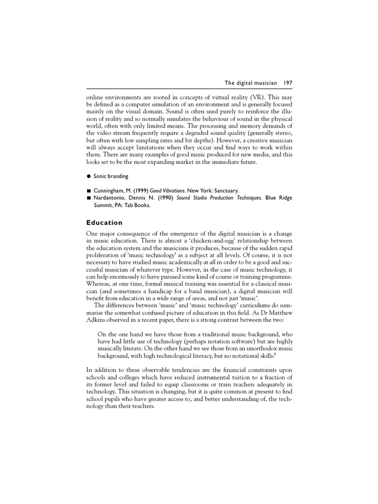 The Digital Musician Education | PDF | Virtual Reality | Simulation