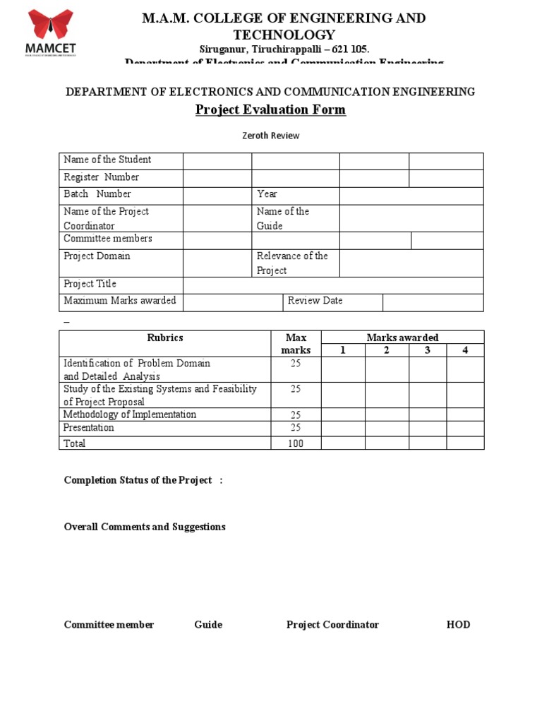 Project Evaluation Form | PDF | Evaluation | Science