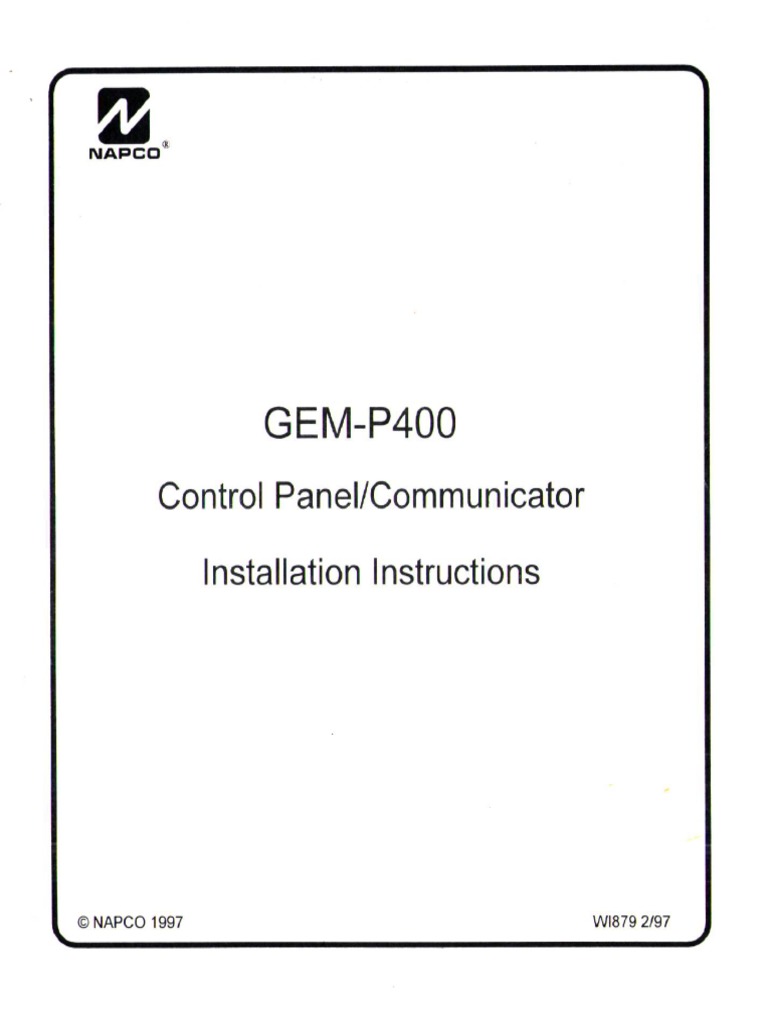 NAPCO GEM P400 P800 Control Panel / Communicator - Installation Guide | PDF