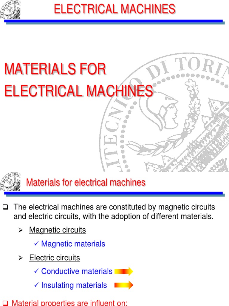 Materials For Electrical Machines | PDF | Electrical Resistivity And ...