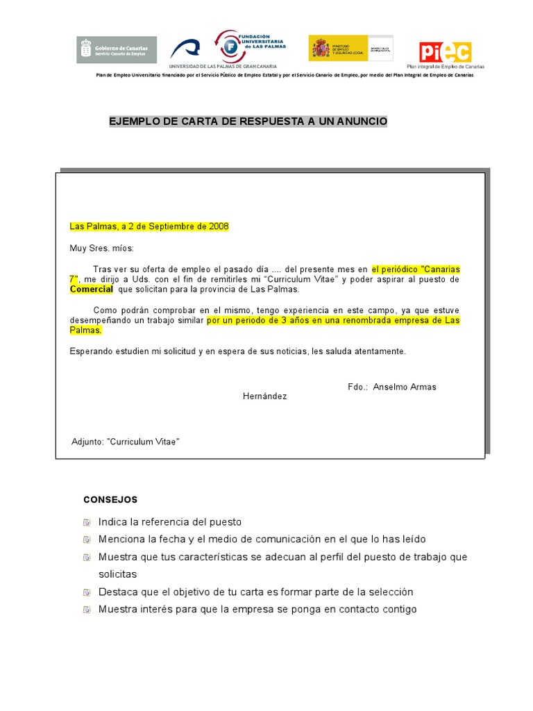 Ejemplos de Carta de Presentaci N | Descargar gratis PDF | Business