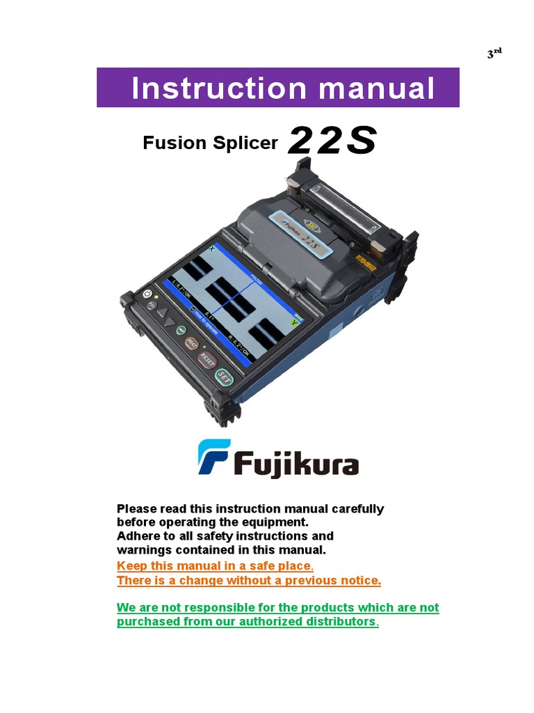 Instruction Manual: Fusion Splicer | PDF | Optical Fiber | Alternating ...