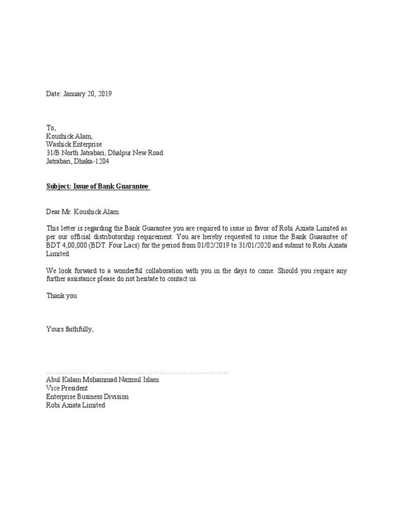 BG Issue Letter | PDF