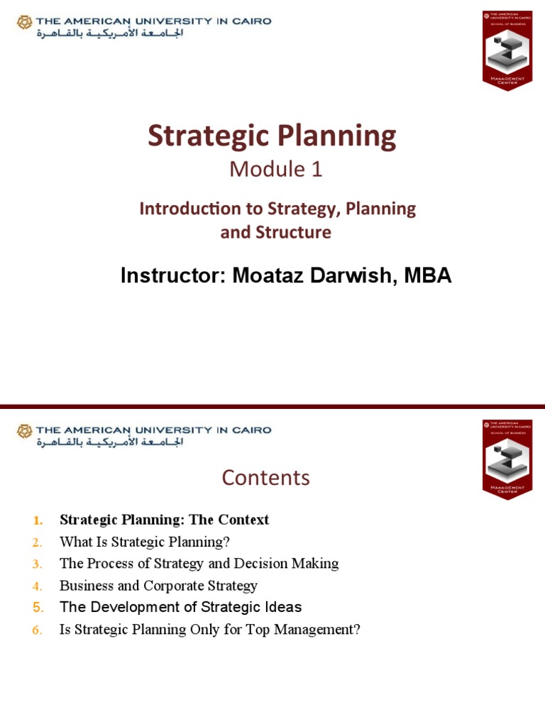 Module 1-Introduction To Strategy, Planning and Structure | PDF ...