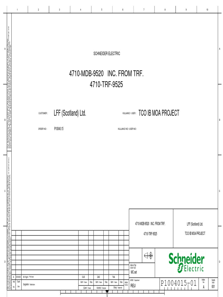 Diagram of an Electrical Control Cubicle for a Medium Voltage ...