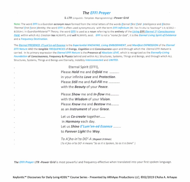 The EFFI PRayer & LTR Power Grid | PDF