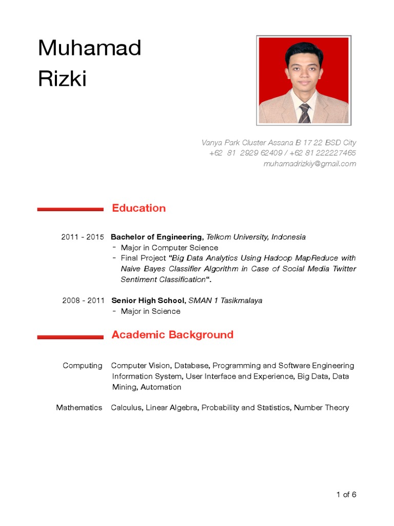 Muhamad Rizki: Education | PDF | Apache Hadoop | Mobile App