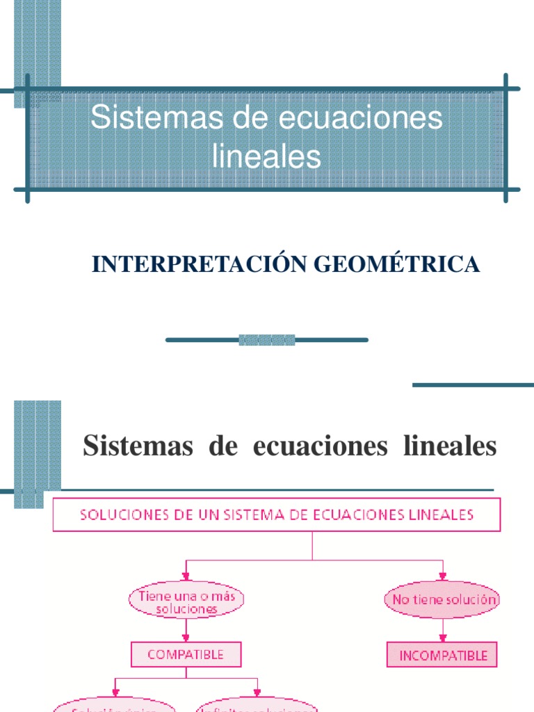 Interpretación Geométrica De Los Sistema De Ecuaciones Lineales Pdf
