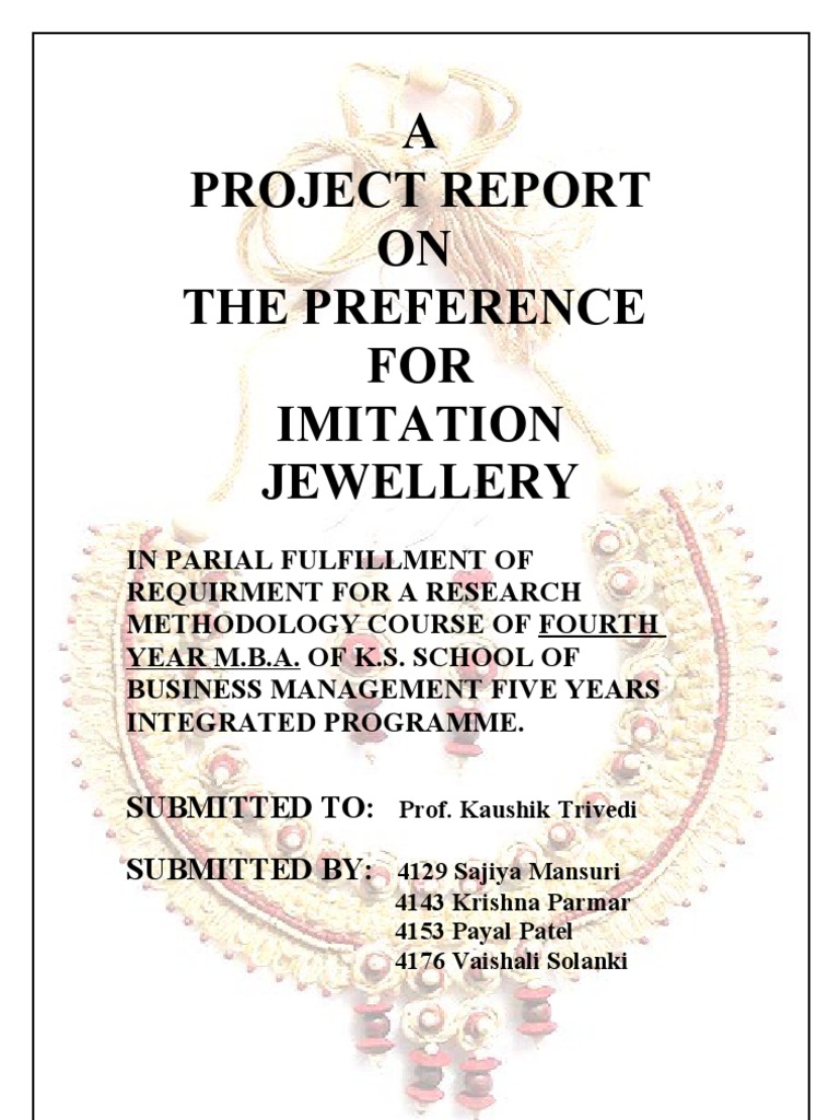 RM Project | PDF | Jewellery | Scientific Method