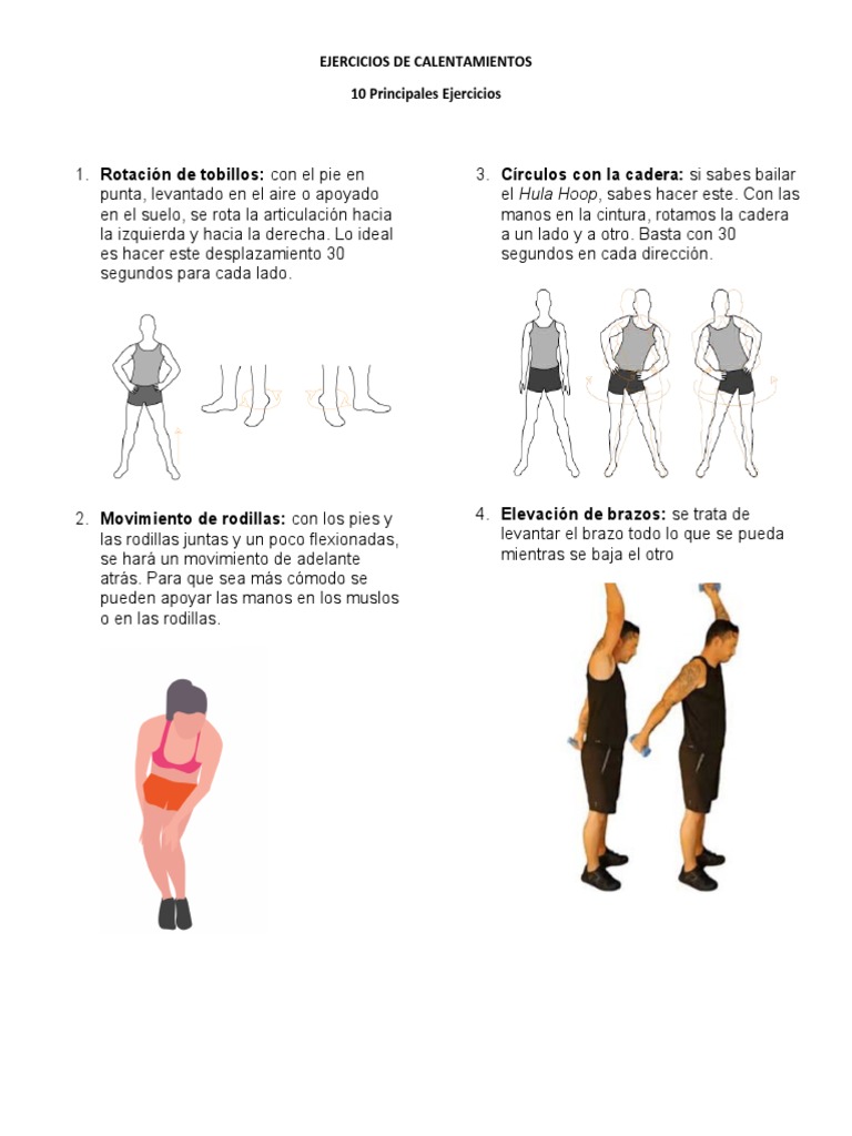 10 Ejercicios de Calentamientos | PDF