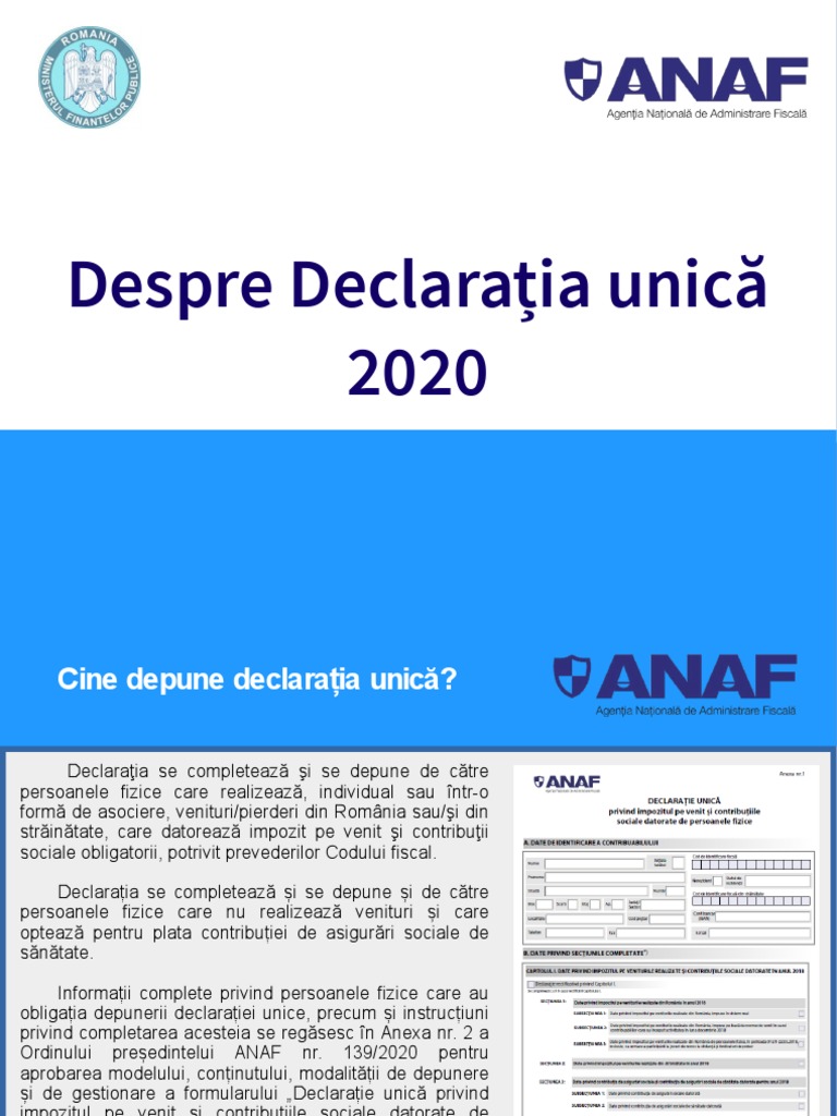 GHID Declaratia Unica 2020 | PDF
