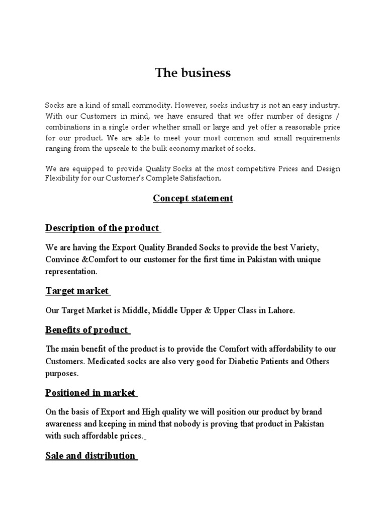 The Business: Concept Statement Description of The Product | PDF ...