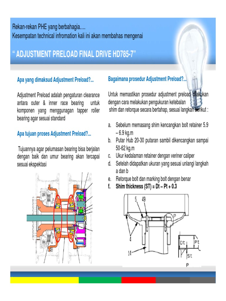 Adjust Preload Differential HD785-7 (TAR DT3648) | PDF