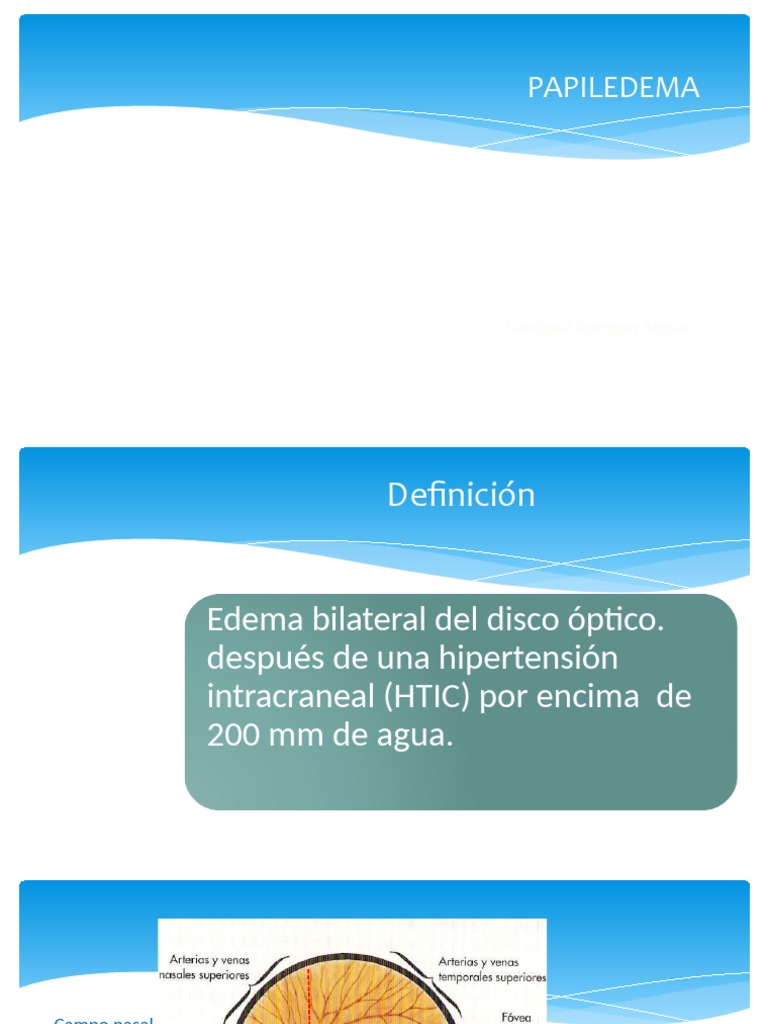 PAPILEDEMA | PDF | Percepción visual | Enfermedades y trastornos humanos