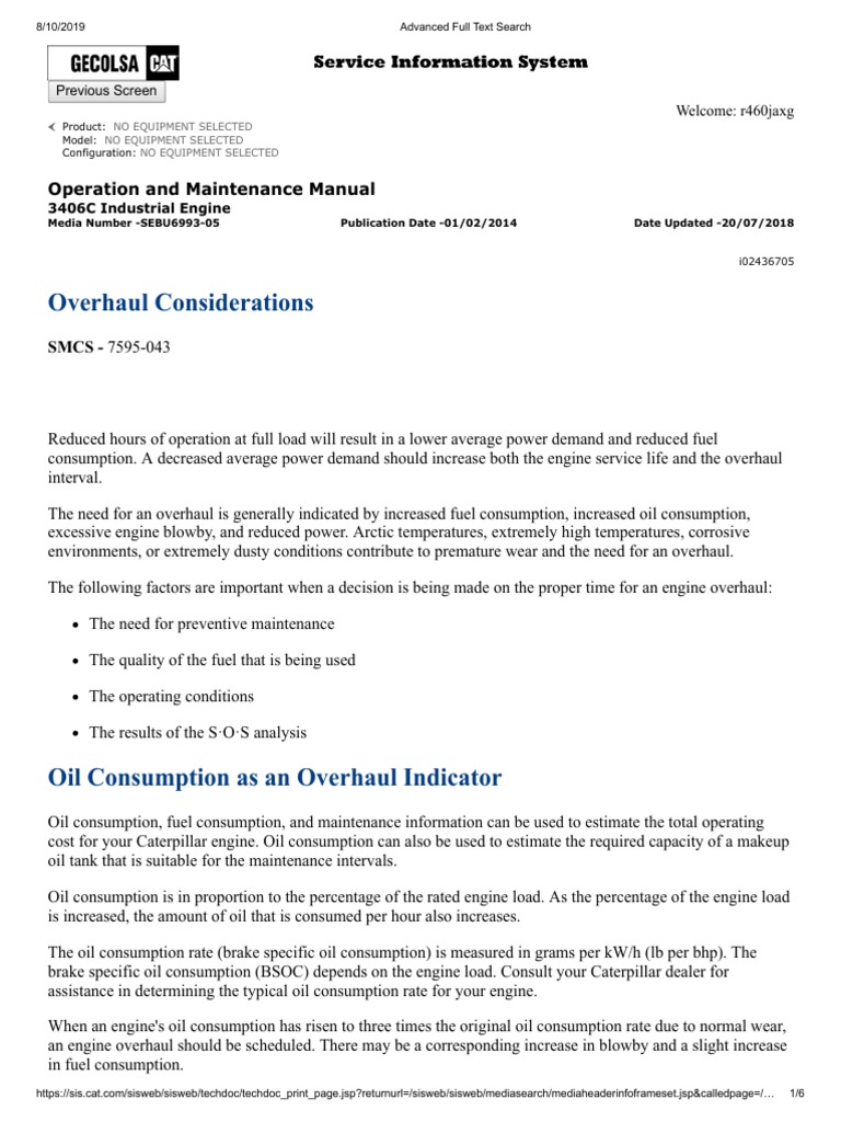 Overhaul Considerations: Operation and Maintenance Manual | PDF ...