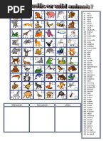Wild Animals Chart | PDF