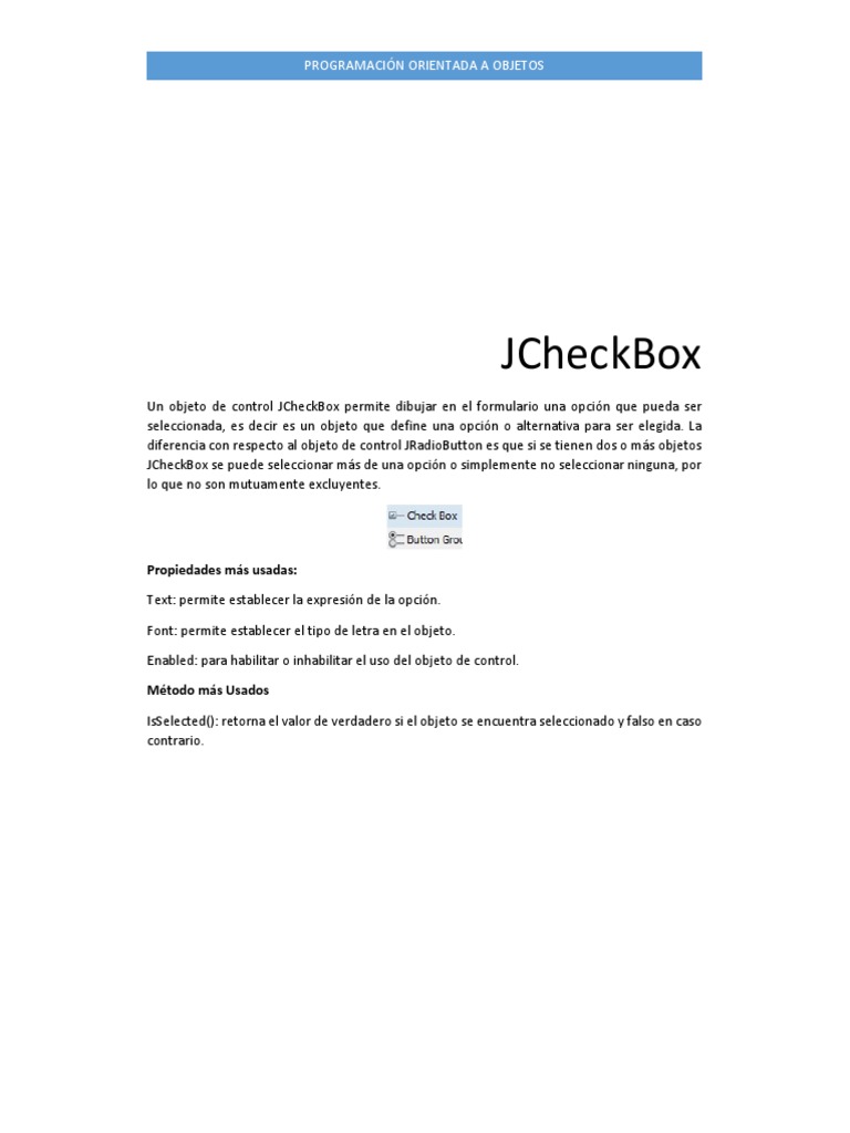 JCheckBox PDF | PDF