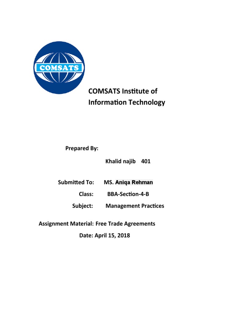 COMSATS Institute of Information Technology: Prepared By: Khalid Najib ...