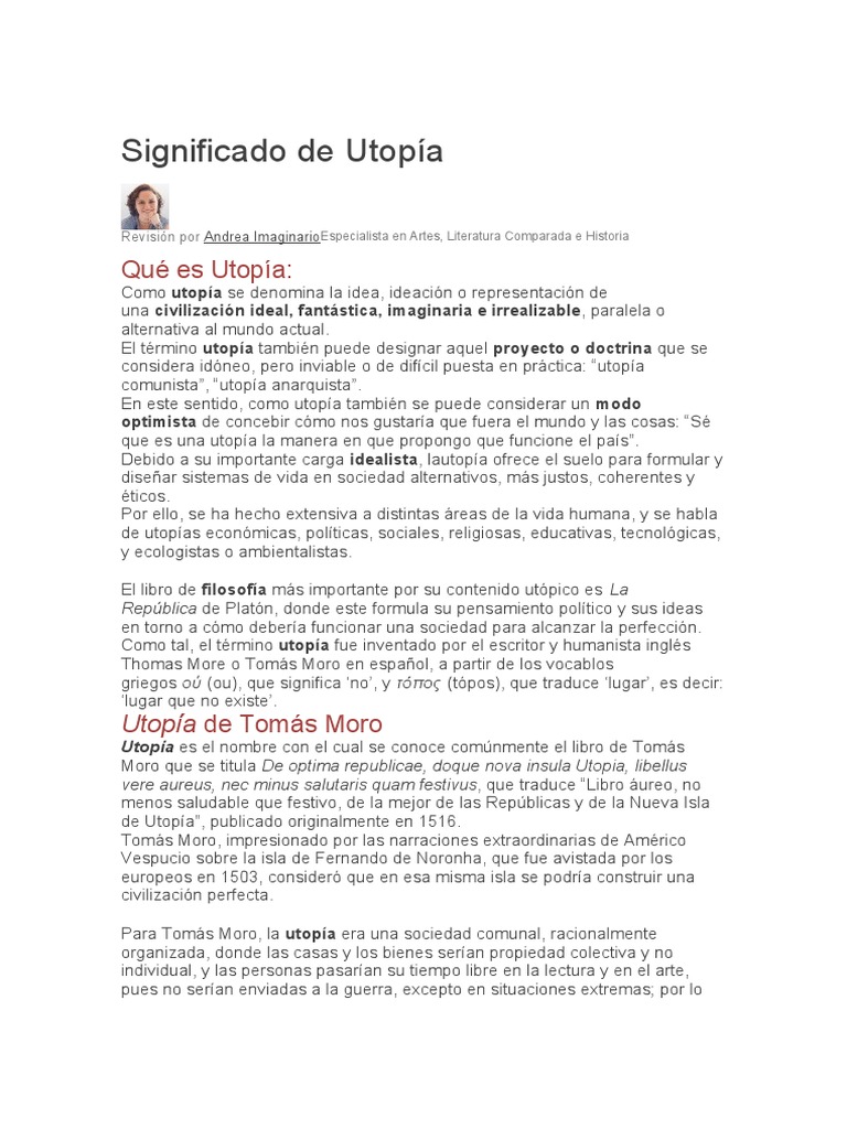 Significado de Utopía | PDF | utopía | Teorías filosóficas