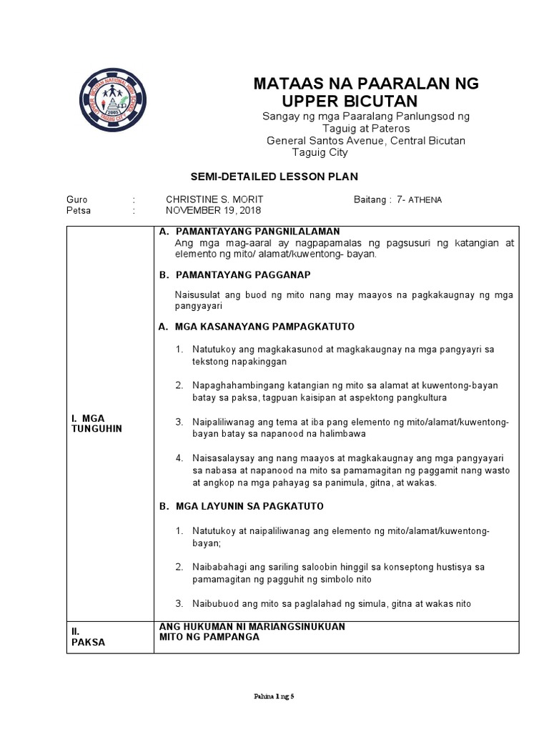 Semi Datailed LP MORIT 3rd Q | PDF